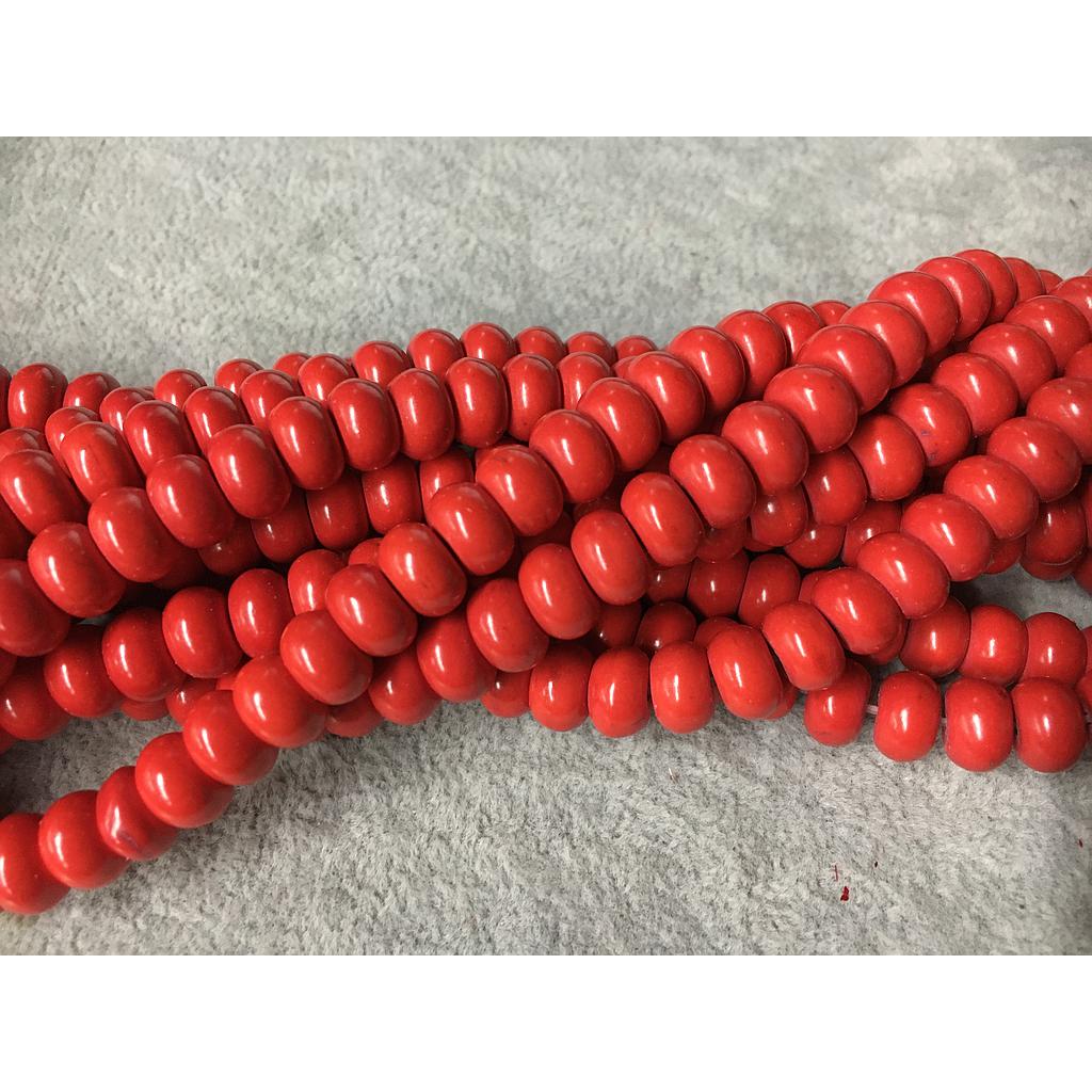 PIEDRA TURQUESA ROJA DISCO 6X10MM | D´OPALS