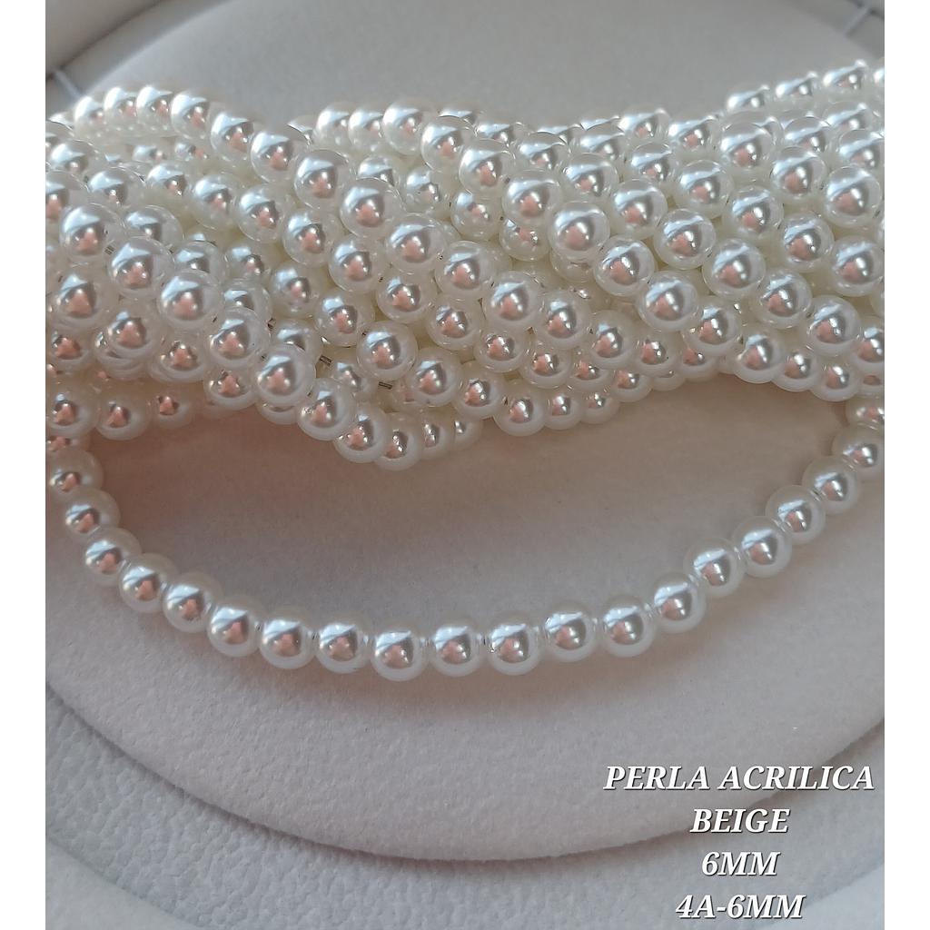 PERLA ACRILICA BEIGE 6MM | D´OPALS